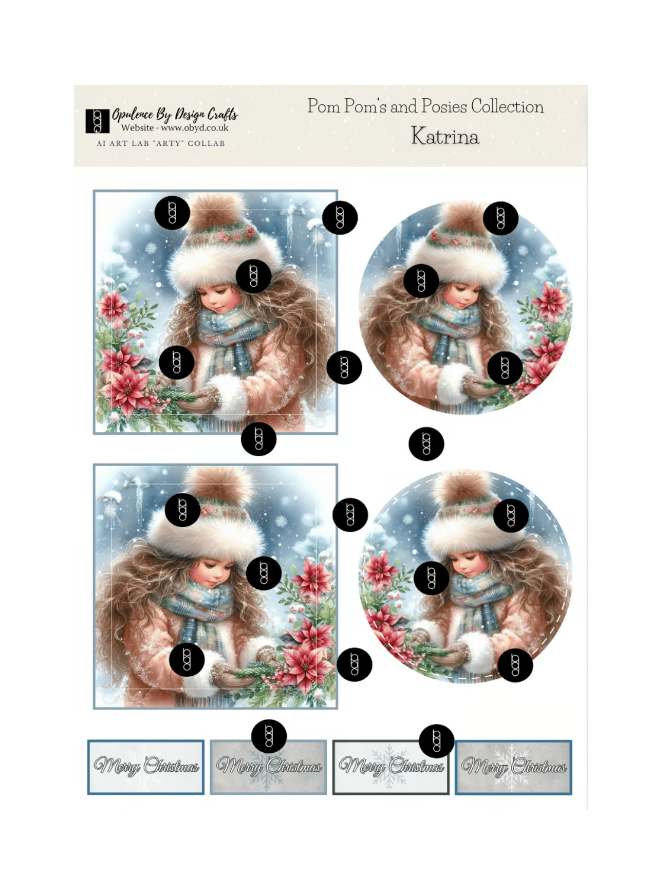 Pom Pom s And Posies Collection Alex Topper Sheet PDF Digital Download 
