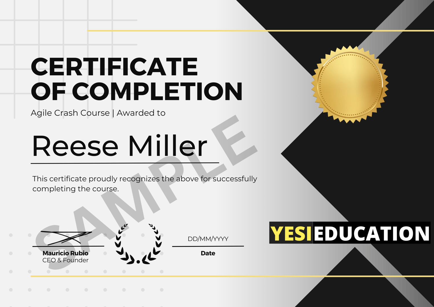 Agile Certified: Certificate of Completion
