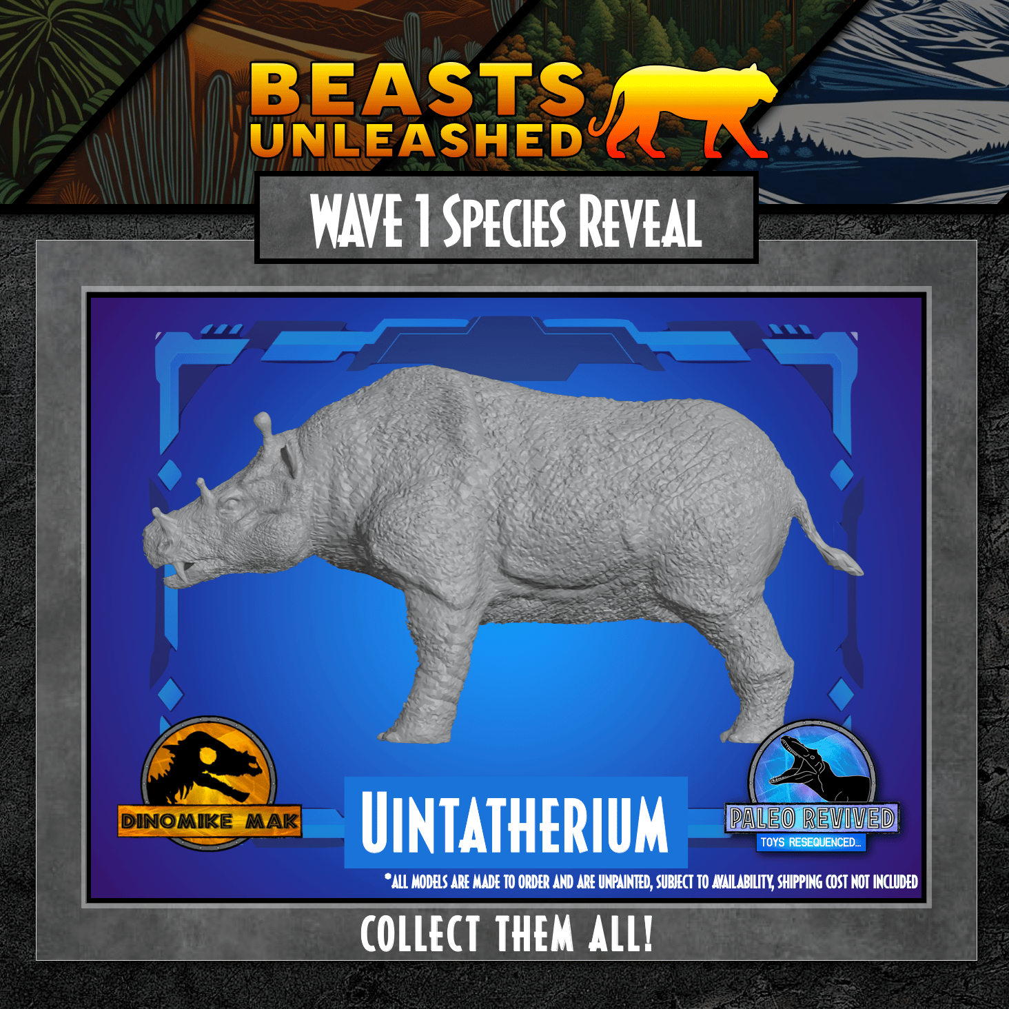 UNPAINTED Uintatherium - Payhip