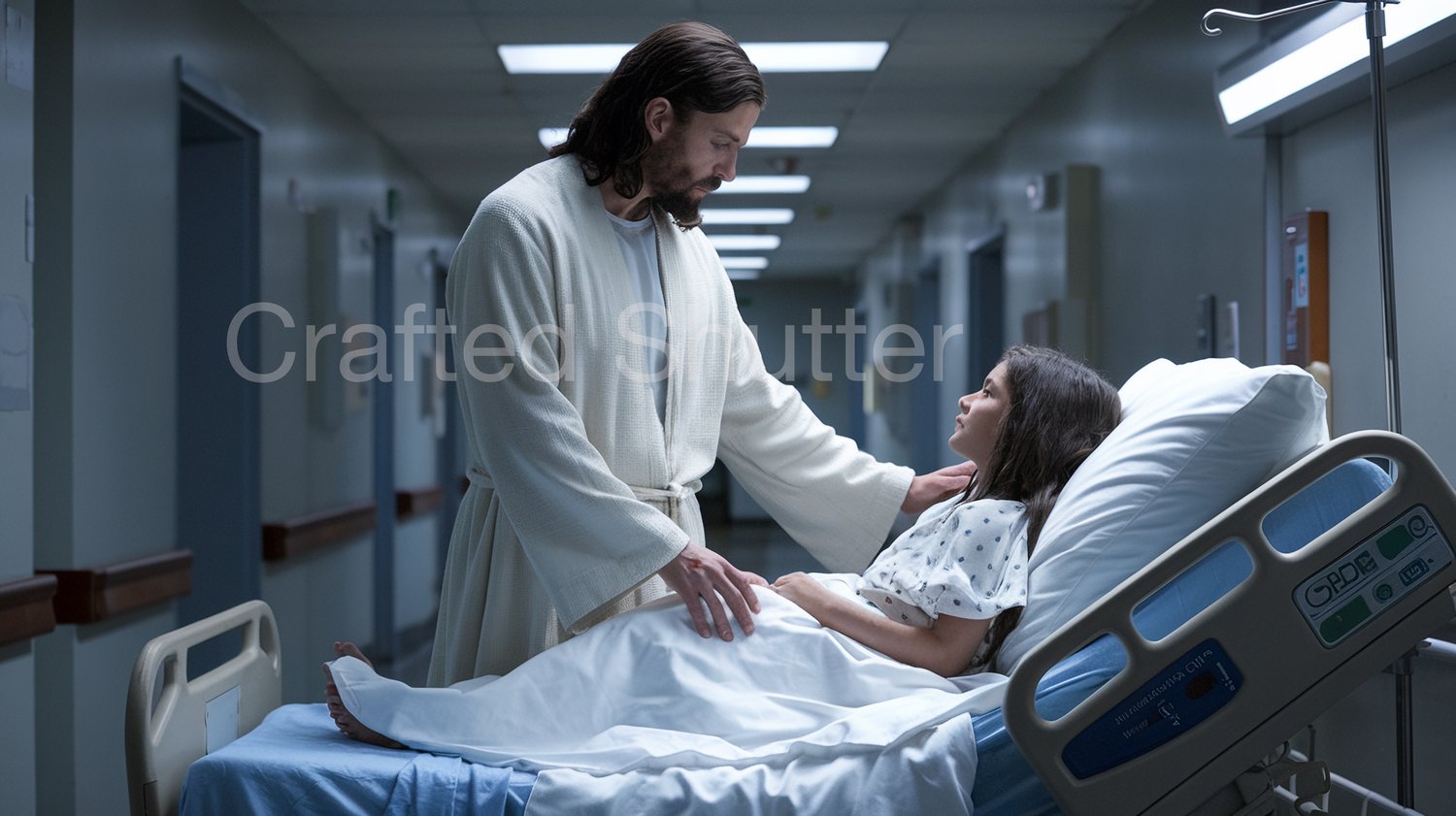 Jesus by sick little girl in hospital - Payhip