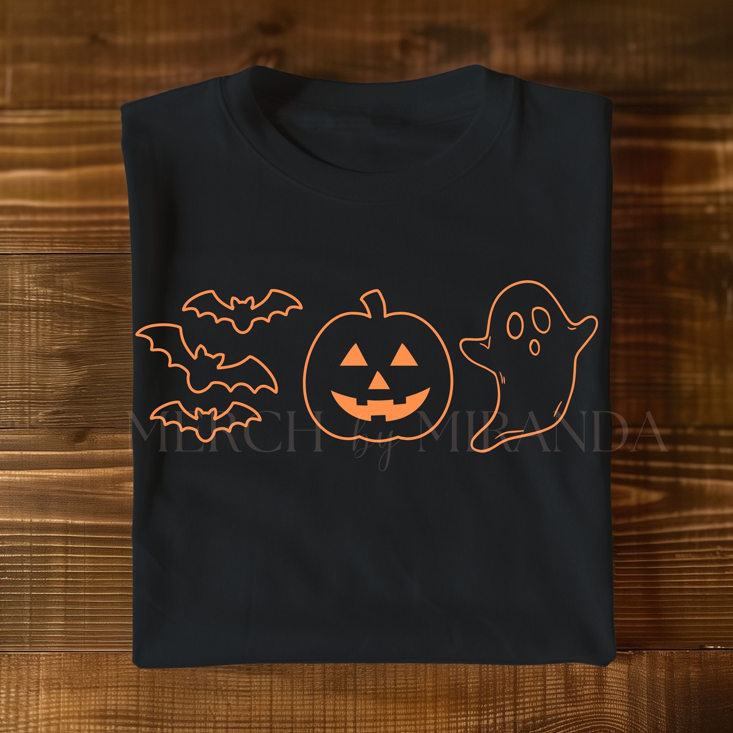 Orange Pumpkin Ghost Bats - Halloween - Fall - Digital Design - Payhip