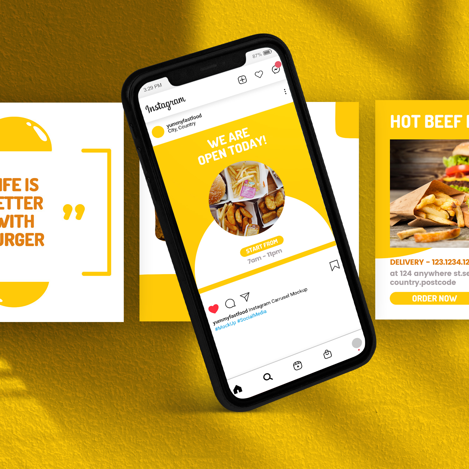 128 Yummy Fast Food Social Media Canva Templates - Payhip