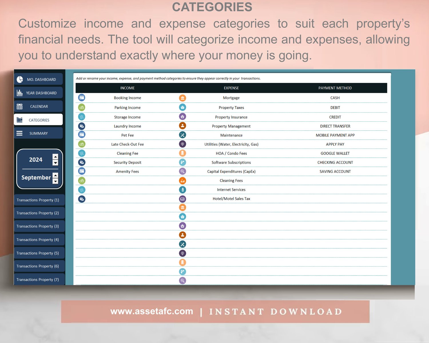 Airbnb Portfolio Income and Expense Tracker Template Spreadsheet Airbnb ...