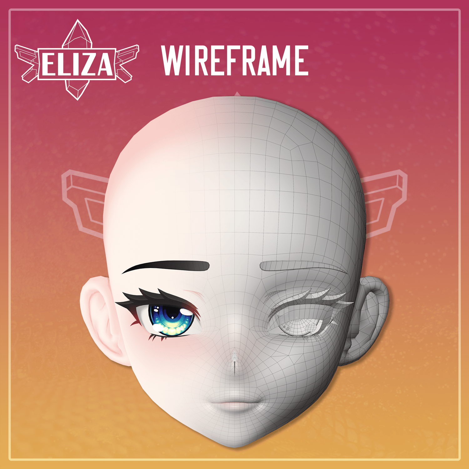 Anime Head [VRChat, vTuber Base Mesh]