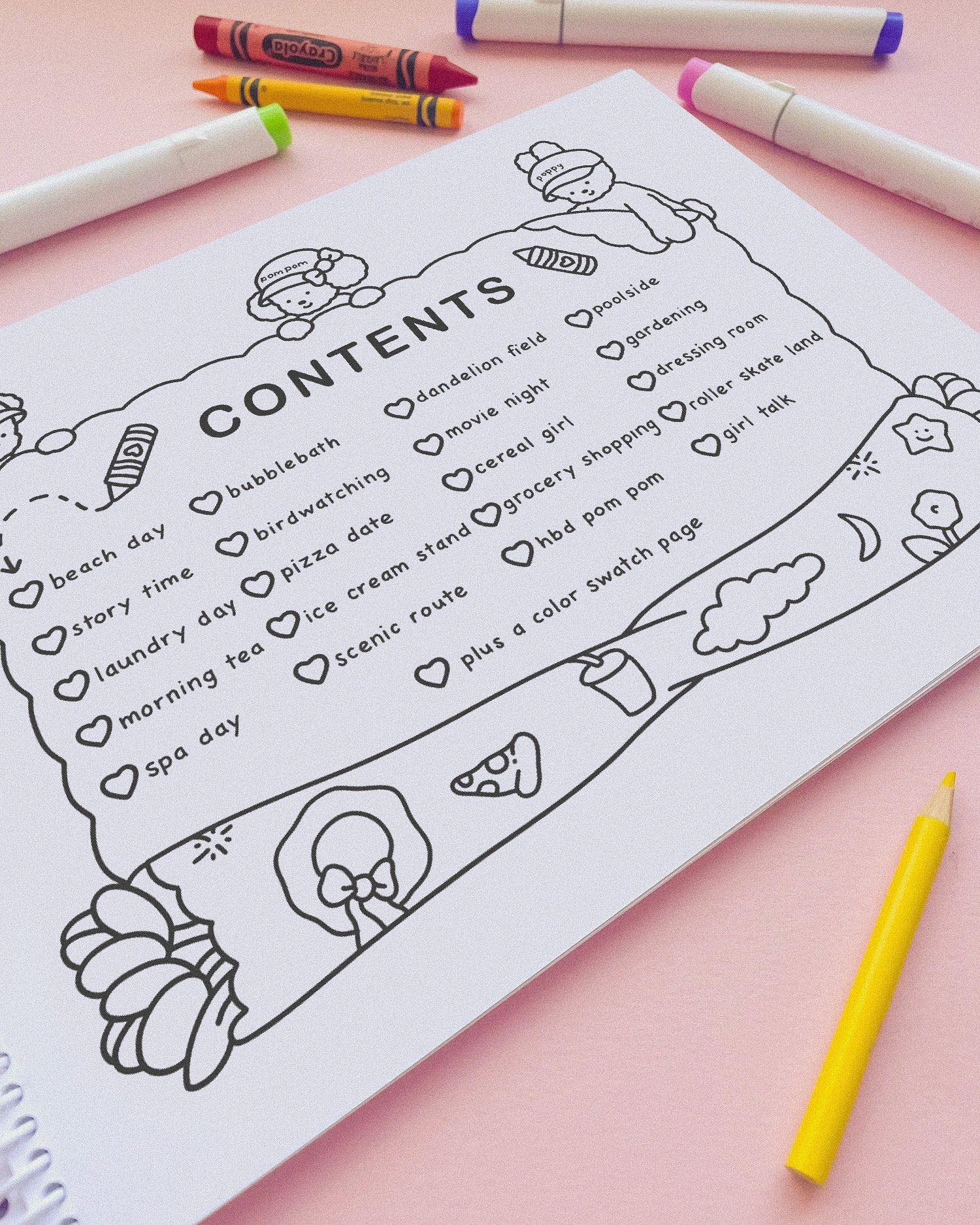 Pom Pom & Friends Coloring Book Volume 1 (PRE-ORDER 1 WEEK)