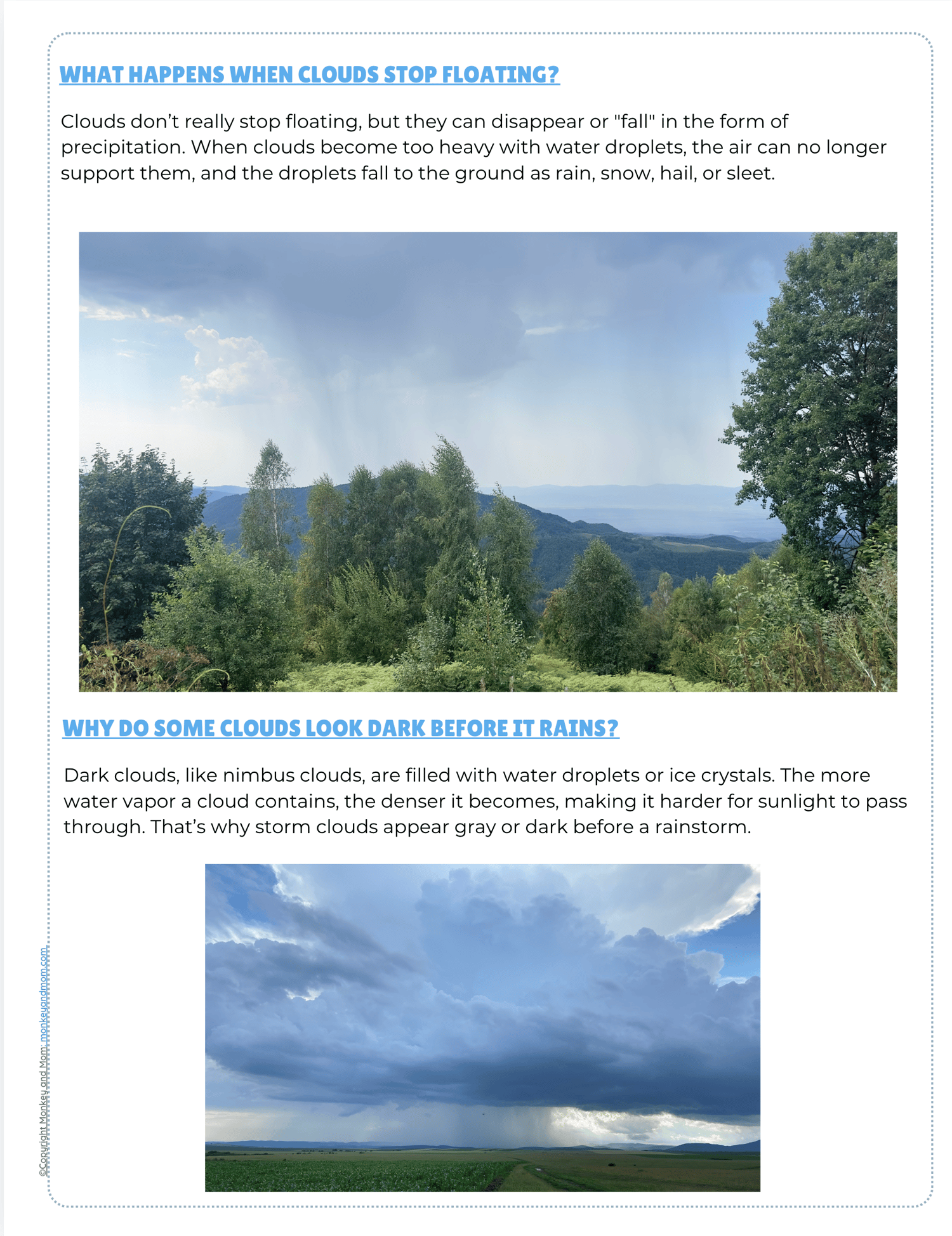 Clouds Unit Study For Very Curious Kids