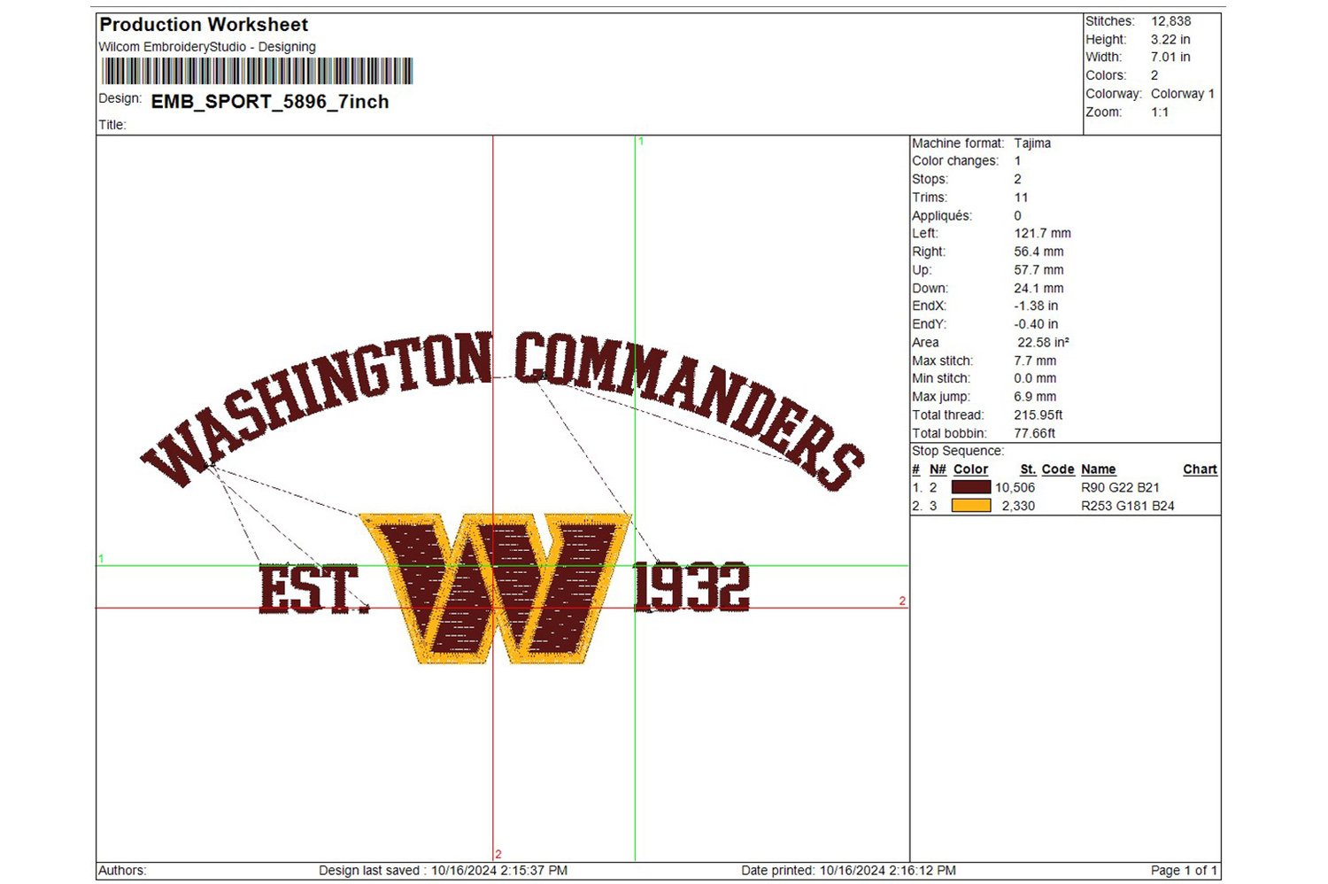 NFL Washington Commanders Est 1932 Embroidery Designs, NFL Commanders ...