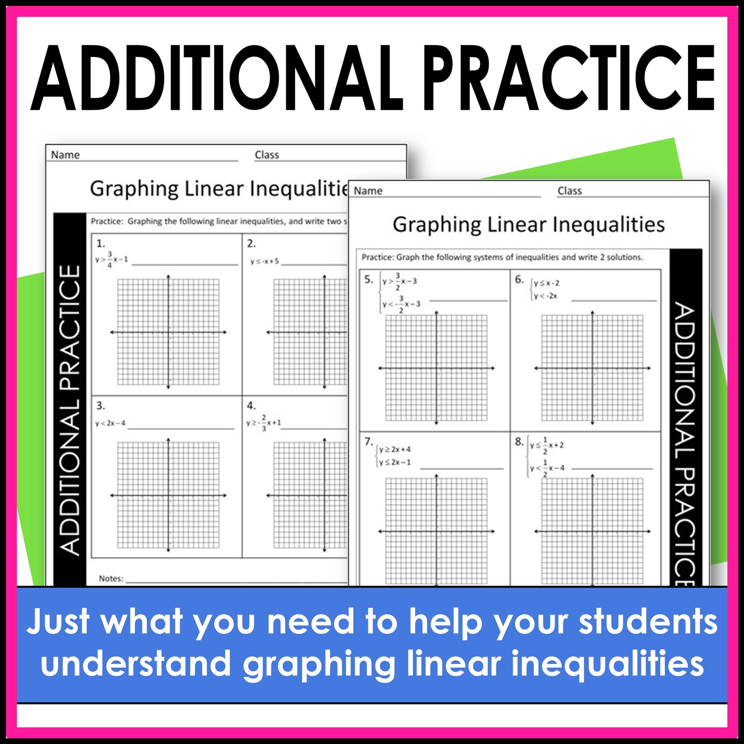 Graphing Linear Inequalities & Systems of Linear Inequalities Guided Notes