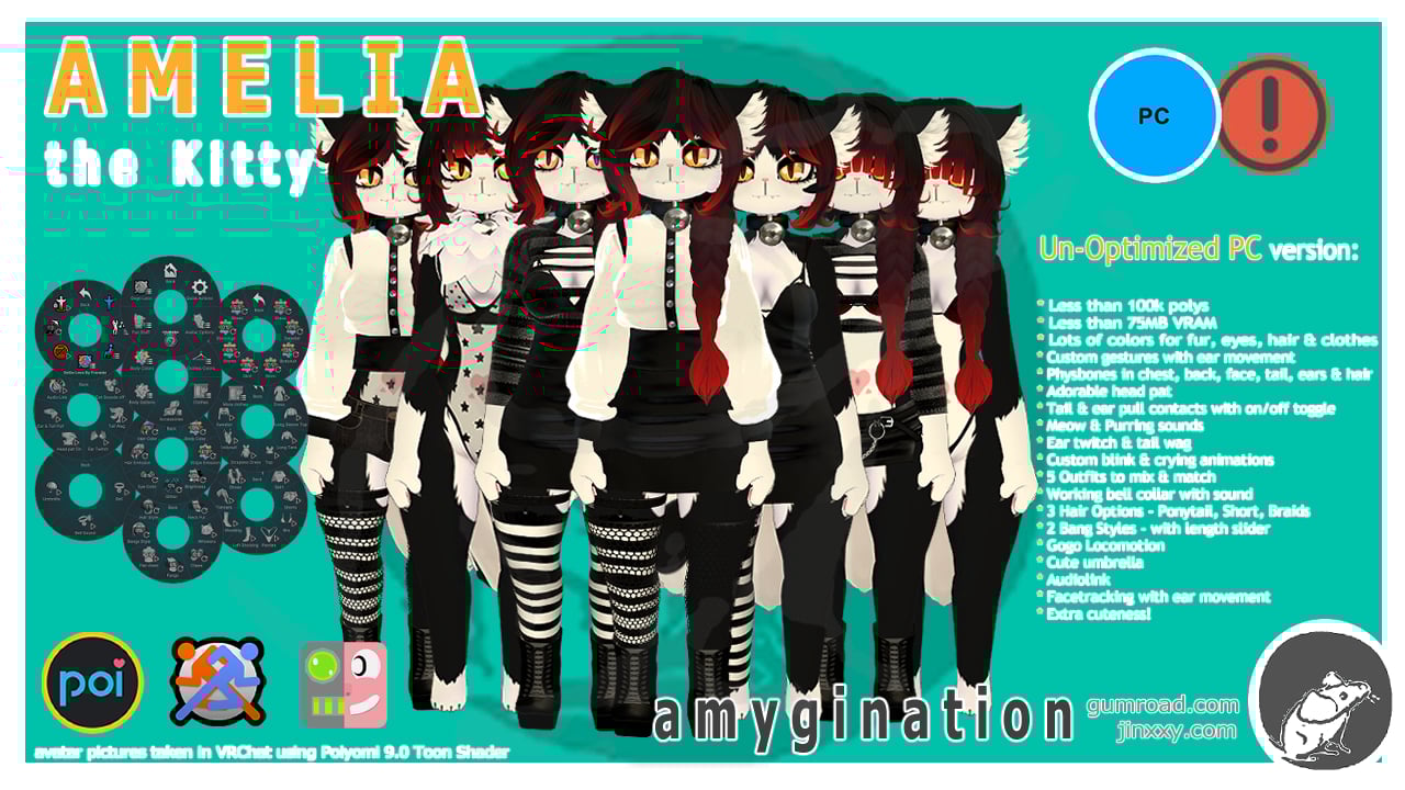 Amelia the Kitty - VRChat Avatar - PERSONAL LICENSE ONLY