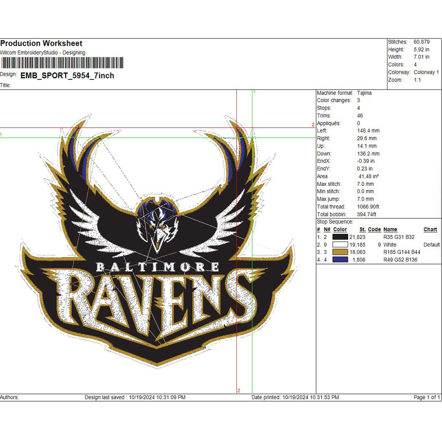NFL Baltimore Ravens Logo Embroidery Designs, NFL Ravens, NFL ...