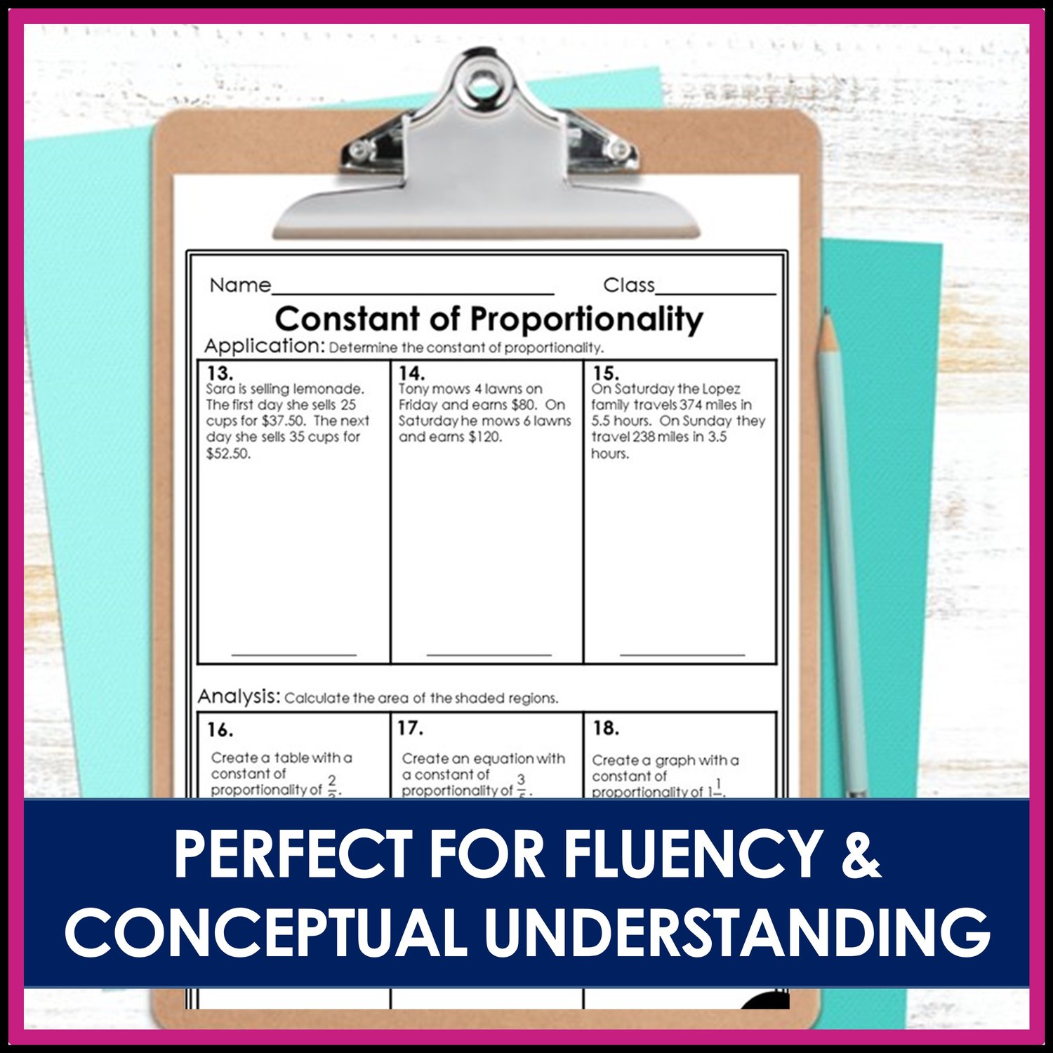 Constant of Proportionality Worksheets