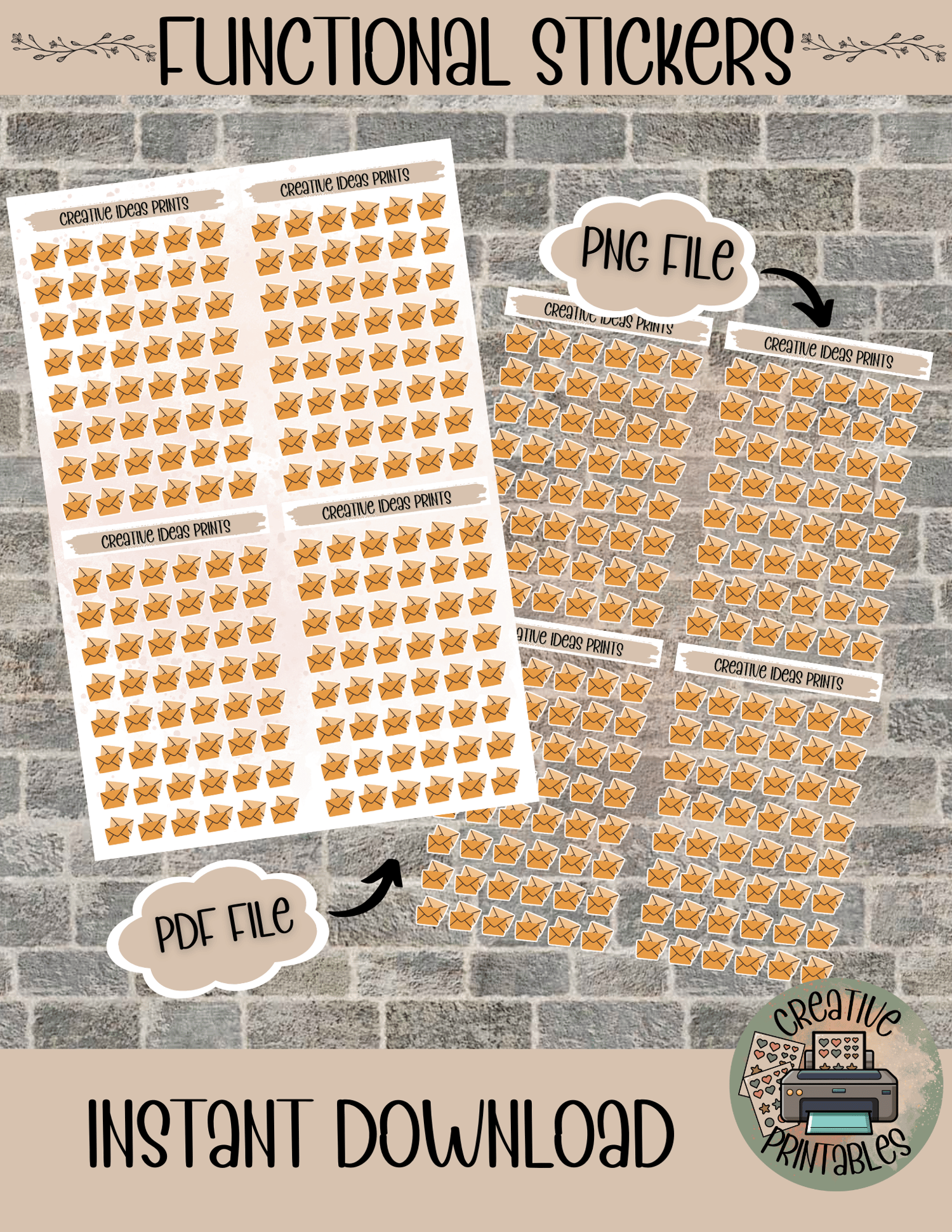 Mail Functional Daily Stickers, Instant Download - Payhip