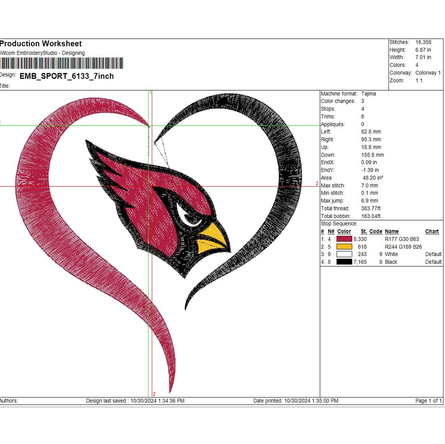 Arizona Cardinals Heart Embroidery Designs, NFL Cardinals, NFL ...