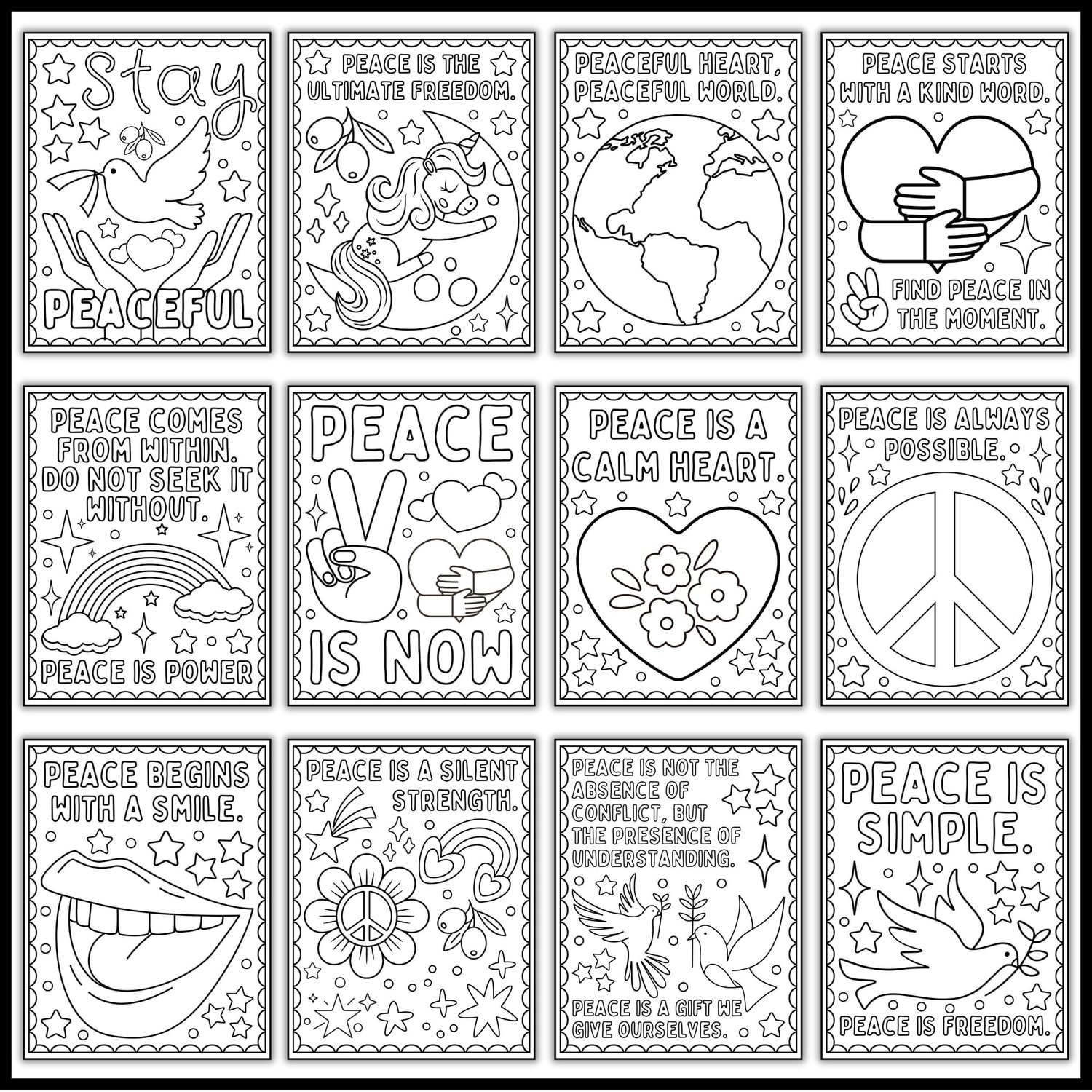 World Peace Day Coloring Pages - Payhip
