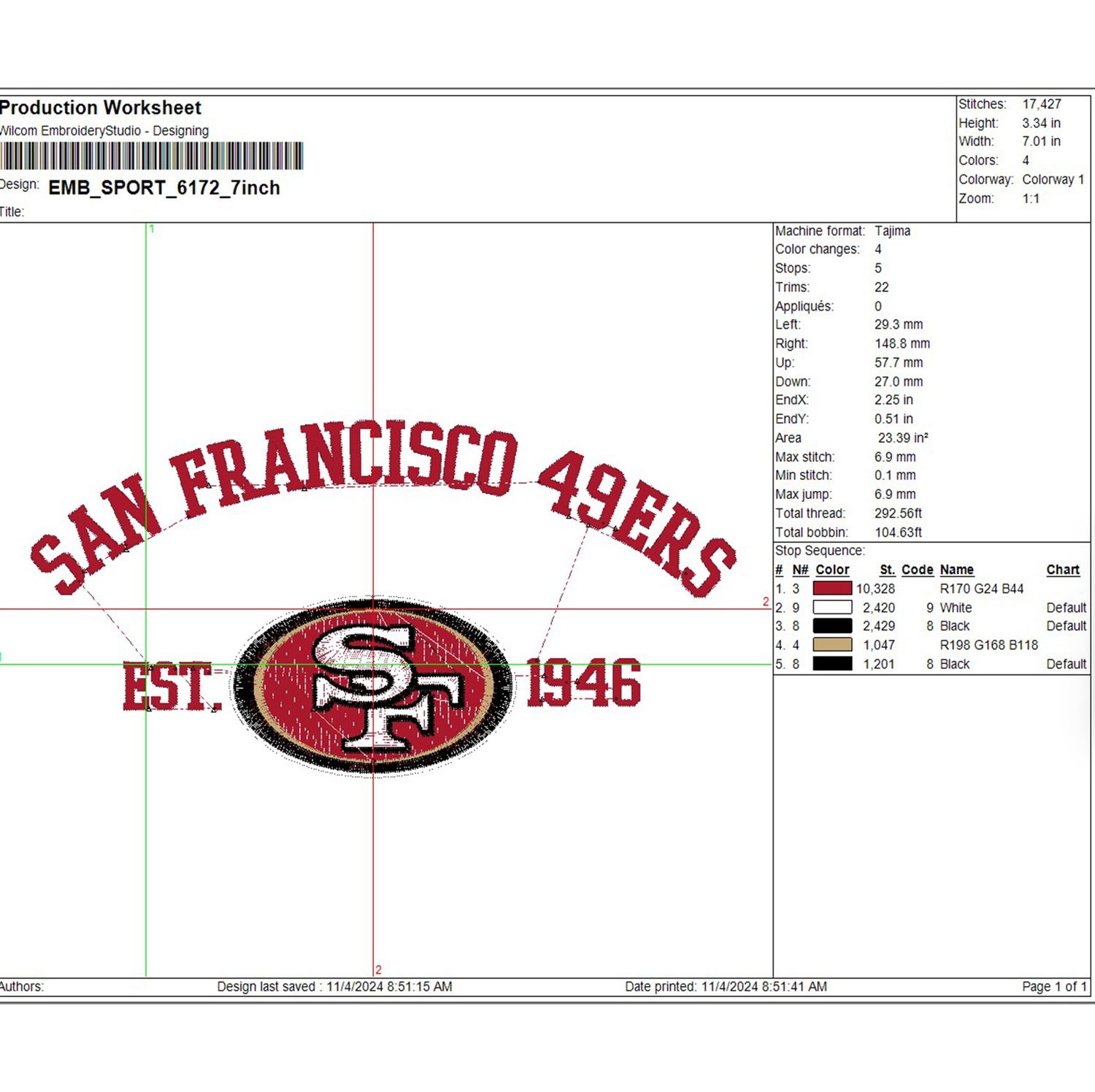 San Francisco 49ers Est 1946 Embroidery Design Files, NFL 49ers ...