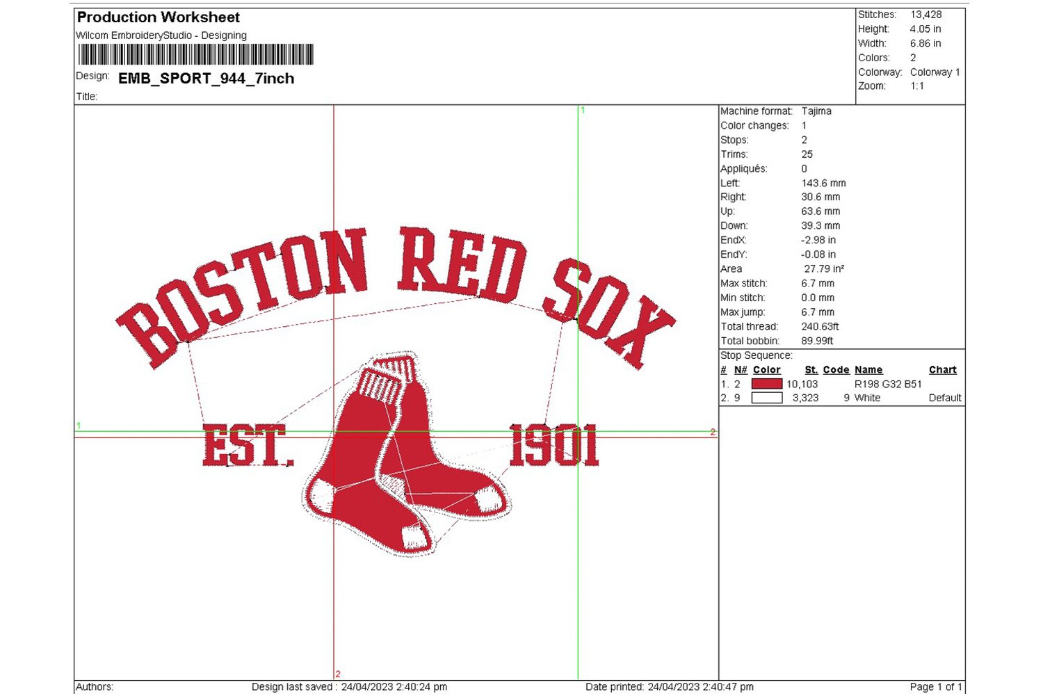 Boston Red Sox Est 1901 Embroidery Designs, MLB Red Sox Embroidery ...
