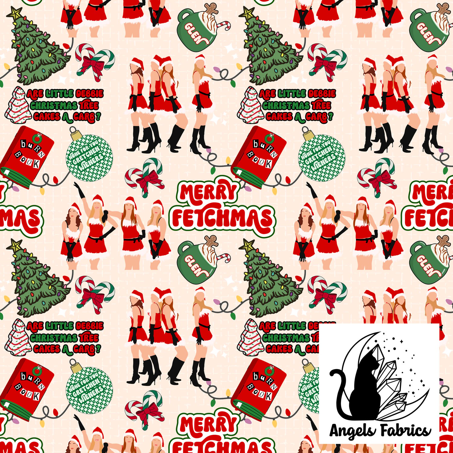 Merry Fetchmas (Hair Bow Printed Canvas Fabric A4 Sheet) - Payhip