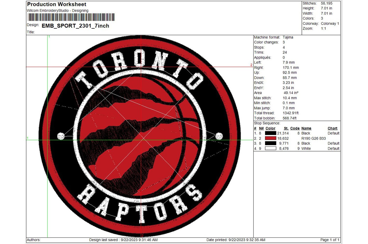 Toronto Raptors Circle Logo Embroidery Design Files, NBA Embroidery ...