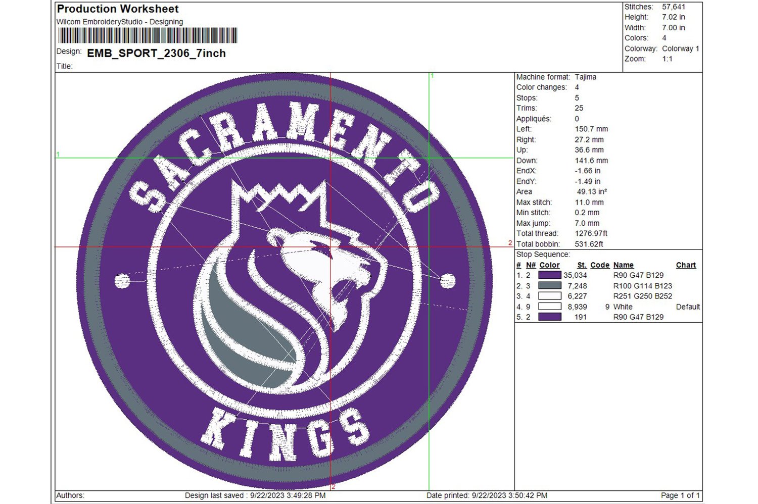 Sacramento Kings Circle Logo Embroidery Design Files, NBA Embroidery ...