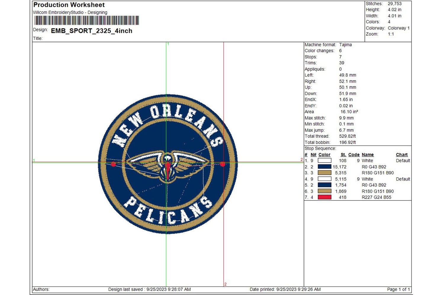 New Orleans Pelicans Circle Logo Embroidery Design Files, NBA ...