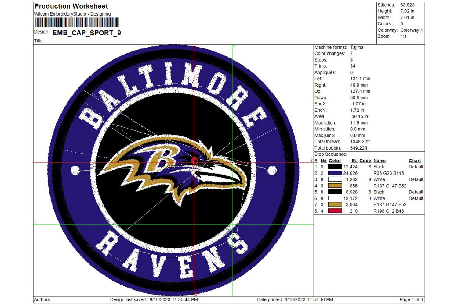 NFL Baltimore Ravens Circle Logo Embroidery Design Files, NFL Ravens ...
