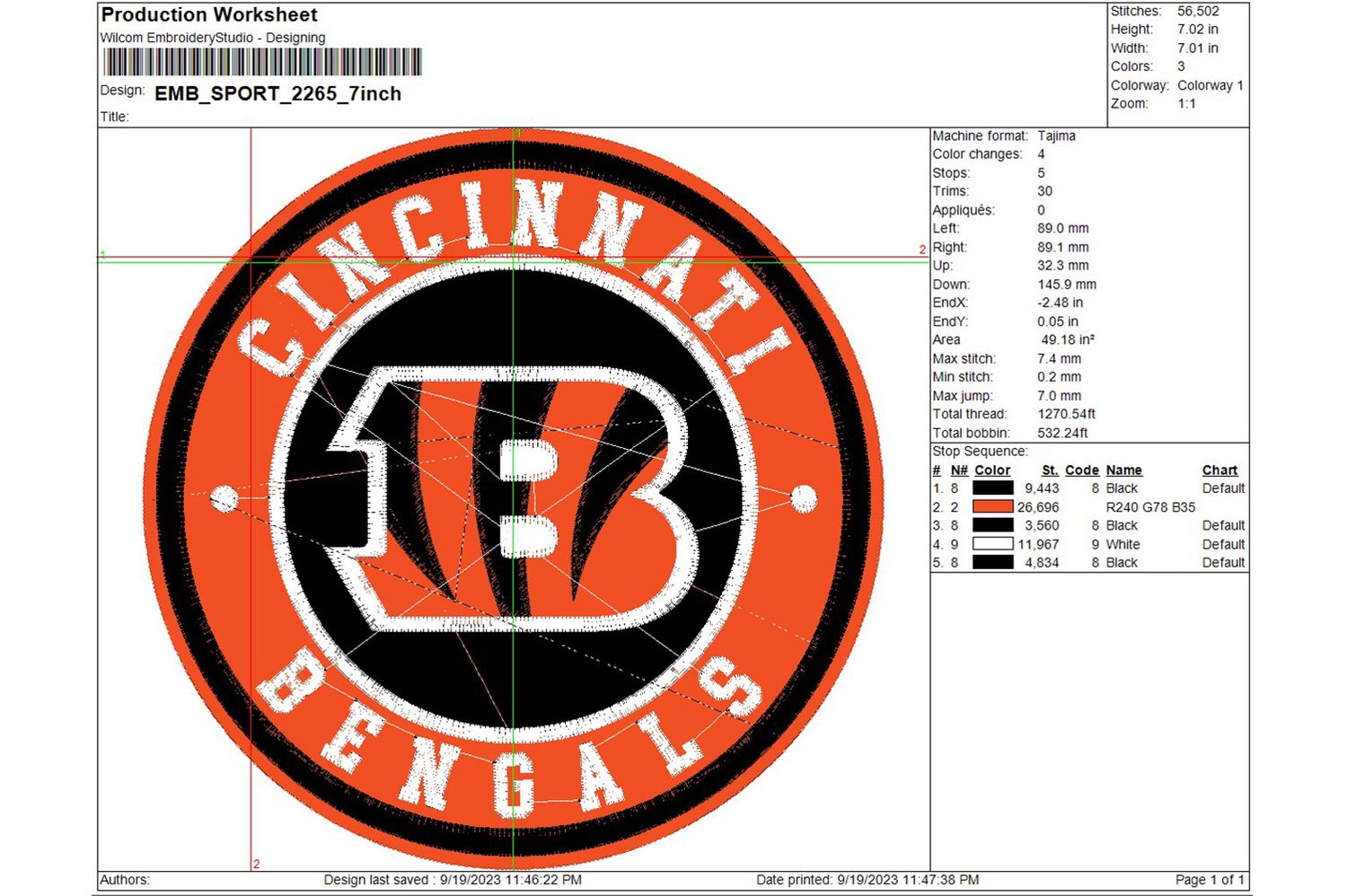 Cincinnati Bengals Circle Logo Embroidery Designs, NFL Bengals, NFL ...