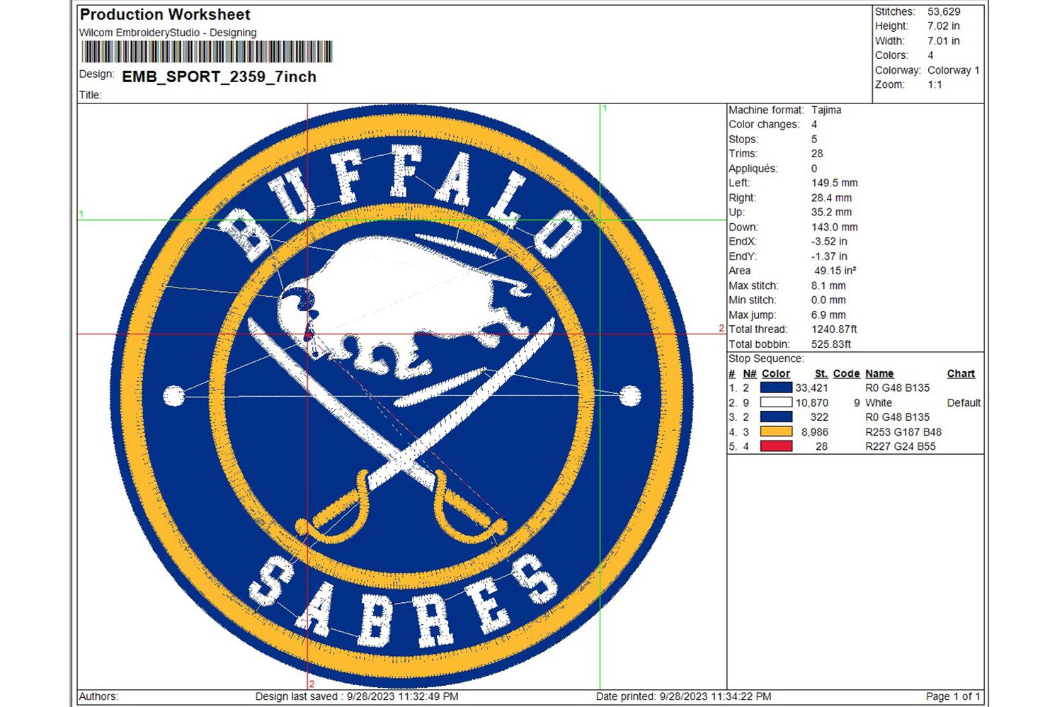 Buffalo Sabres Circle Logo Embroidery Designs, NHL Buffalo Sabres Team ...