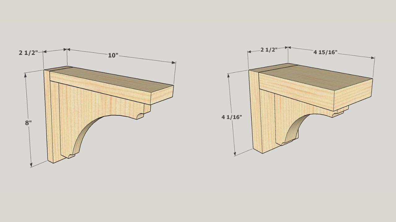 Shelf Brackets PDF Plan (2 Sizes)