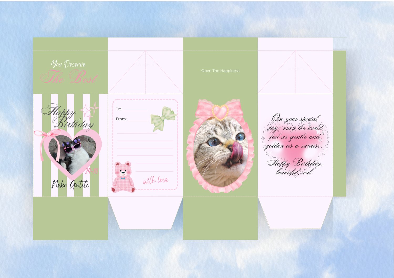 Coquette Pink Cute Milk Carton Box Packaging Template for Gift ...