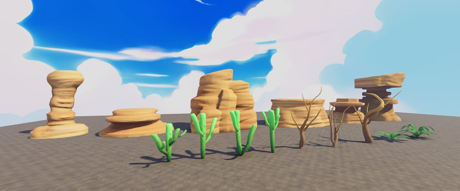 [NEW] Stylized Low-Poly Desert Roblox Nature Pack