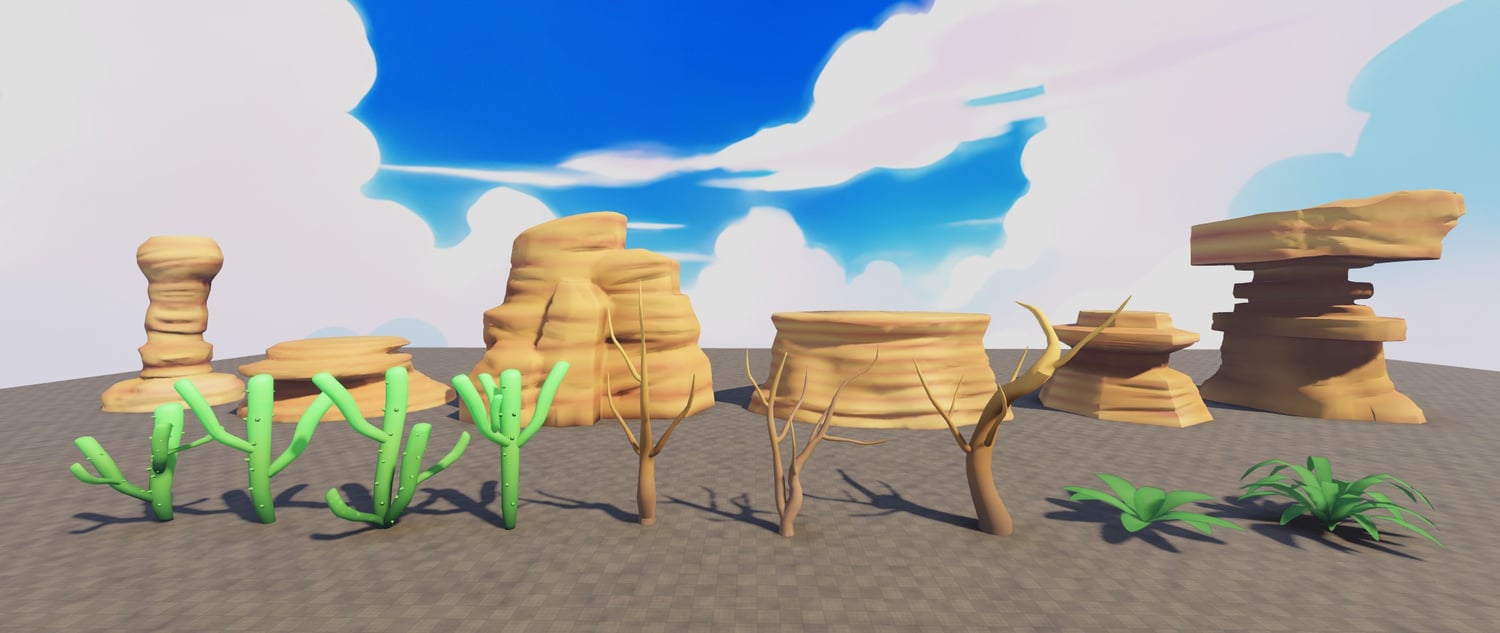 [NEW] Stylized Low-Poly Desert Roblox Nature Pack