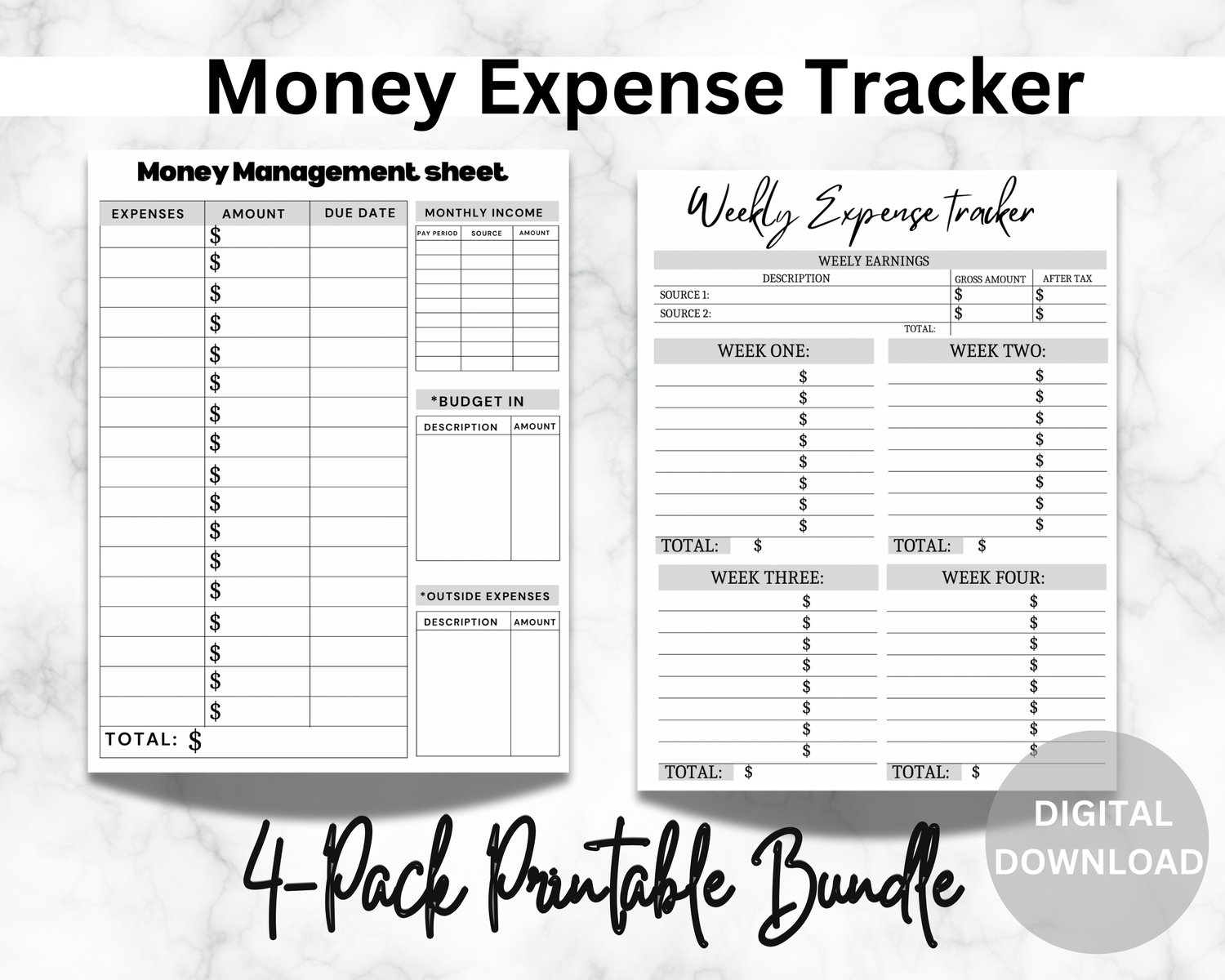Money management sheets - Payhip