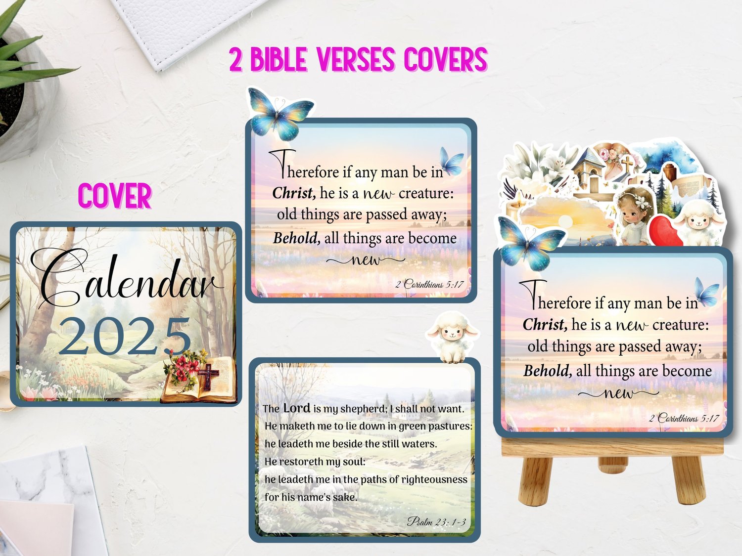 2025 Desk Monthly Christian Calendar,Bible Verse Calendar,Mini ...