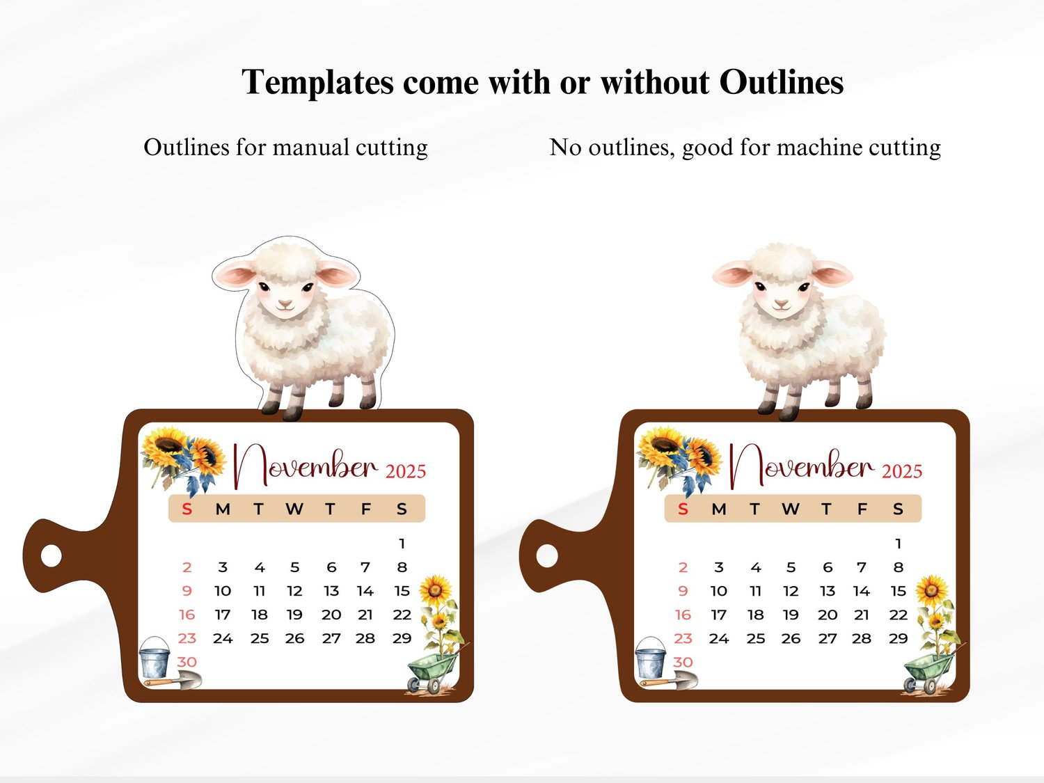 Farm Animal Monthly Calendar 2025-2026, Printable Mini Calendar & DIY ...