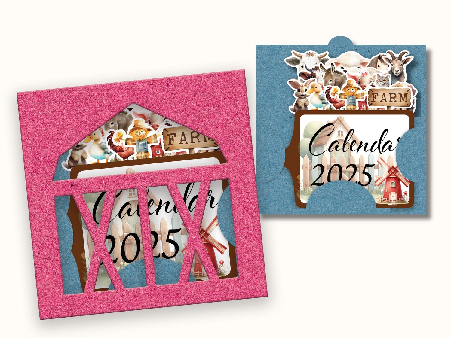 Farm Animal Monthly Calendar 2025-2026, Printable Mini Calendar & DIY ...