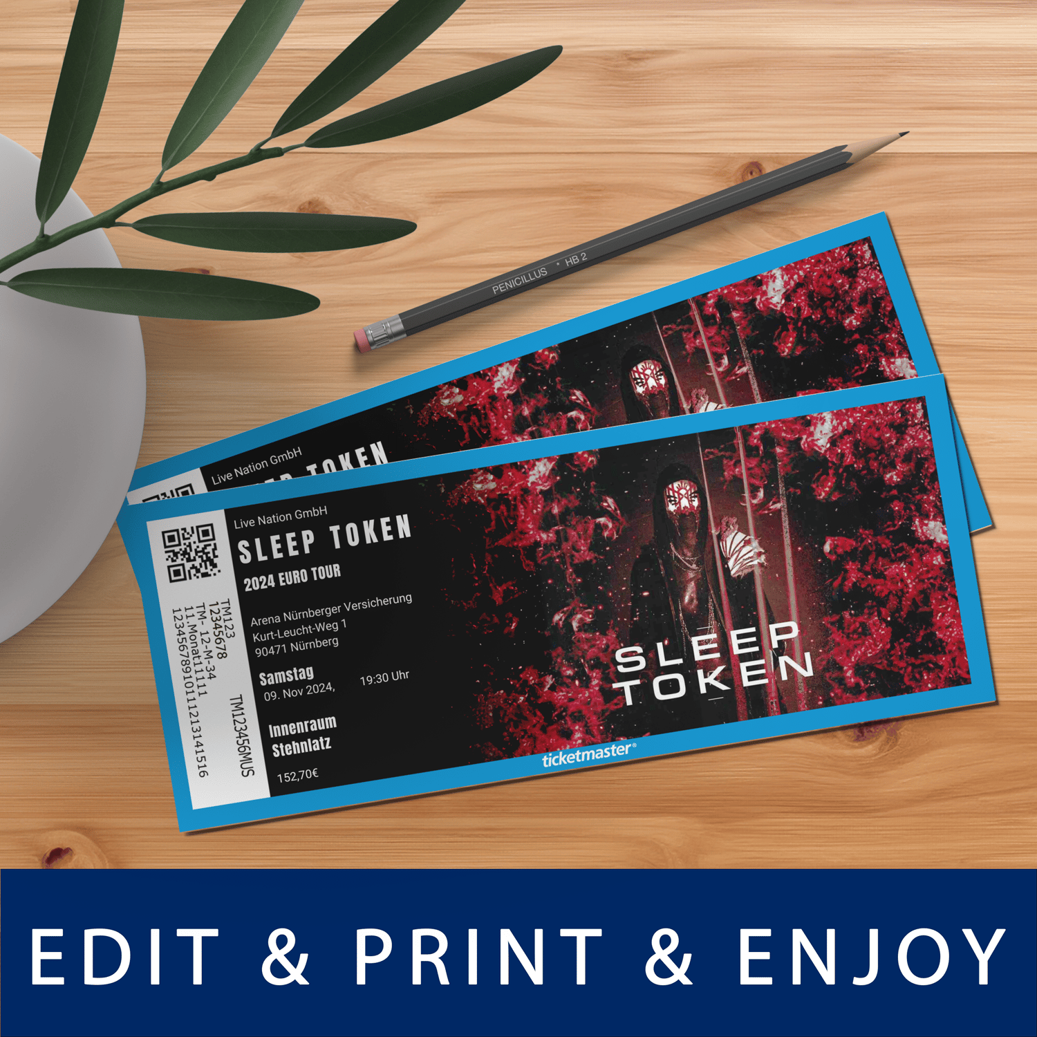 4 WWE Editable Ticket Templates Bundle