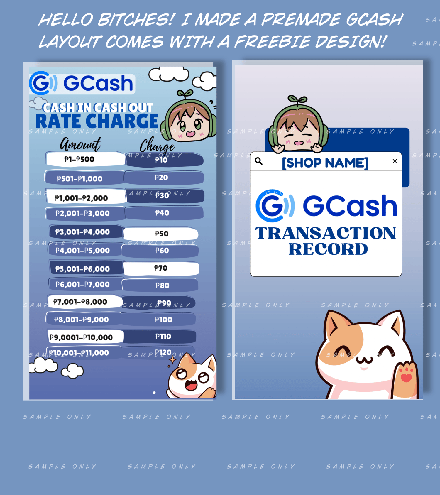 GCASH PRICE RATE PREMADE DESIGN FREEBIE DESIGN - Payhip
