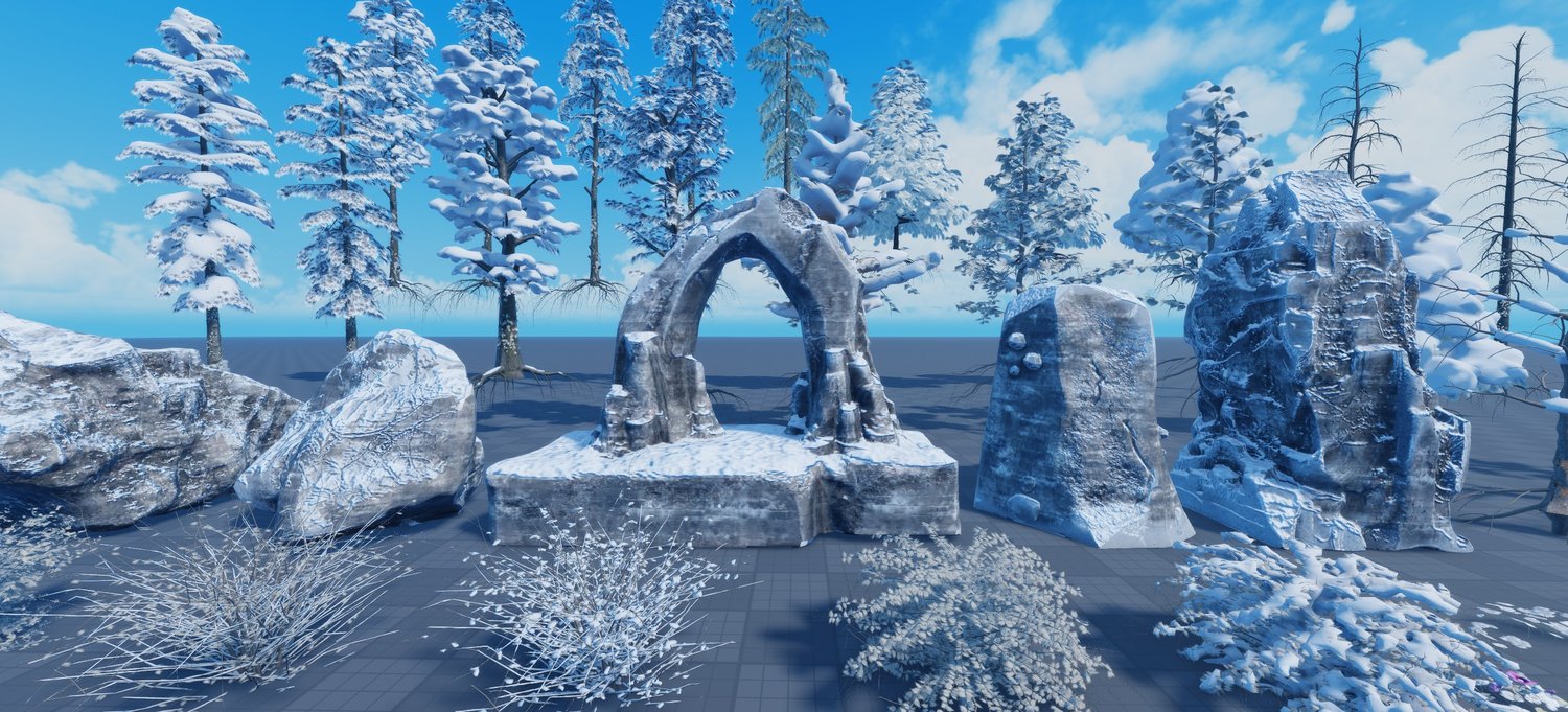 [Custom] Realistic Winter Roblox Nature Assets Pack