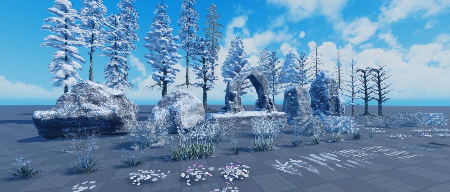 [Custom] Realistic Winter Roblox Nature Assets Pack