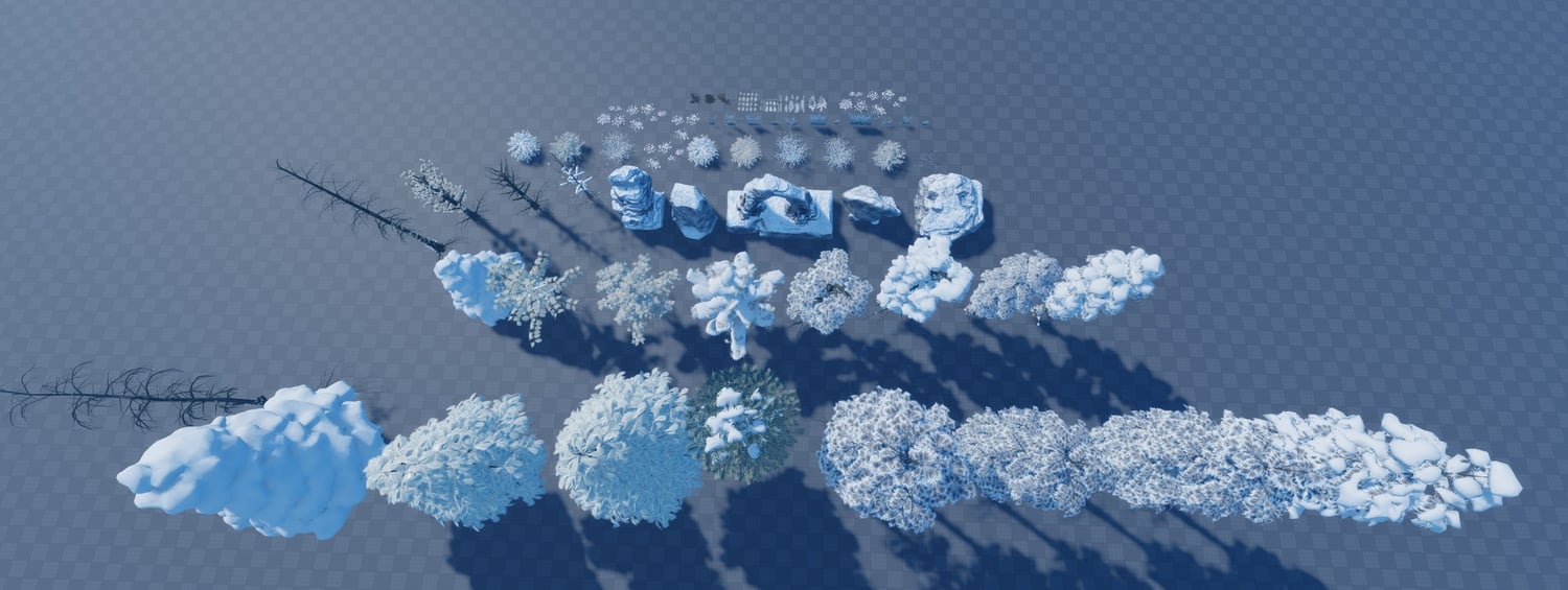 [Custom] Realistic Winter Roblox Nature Assets Pack