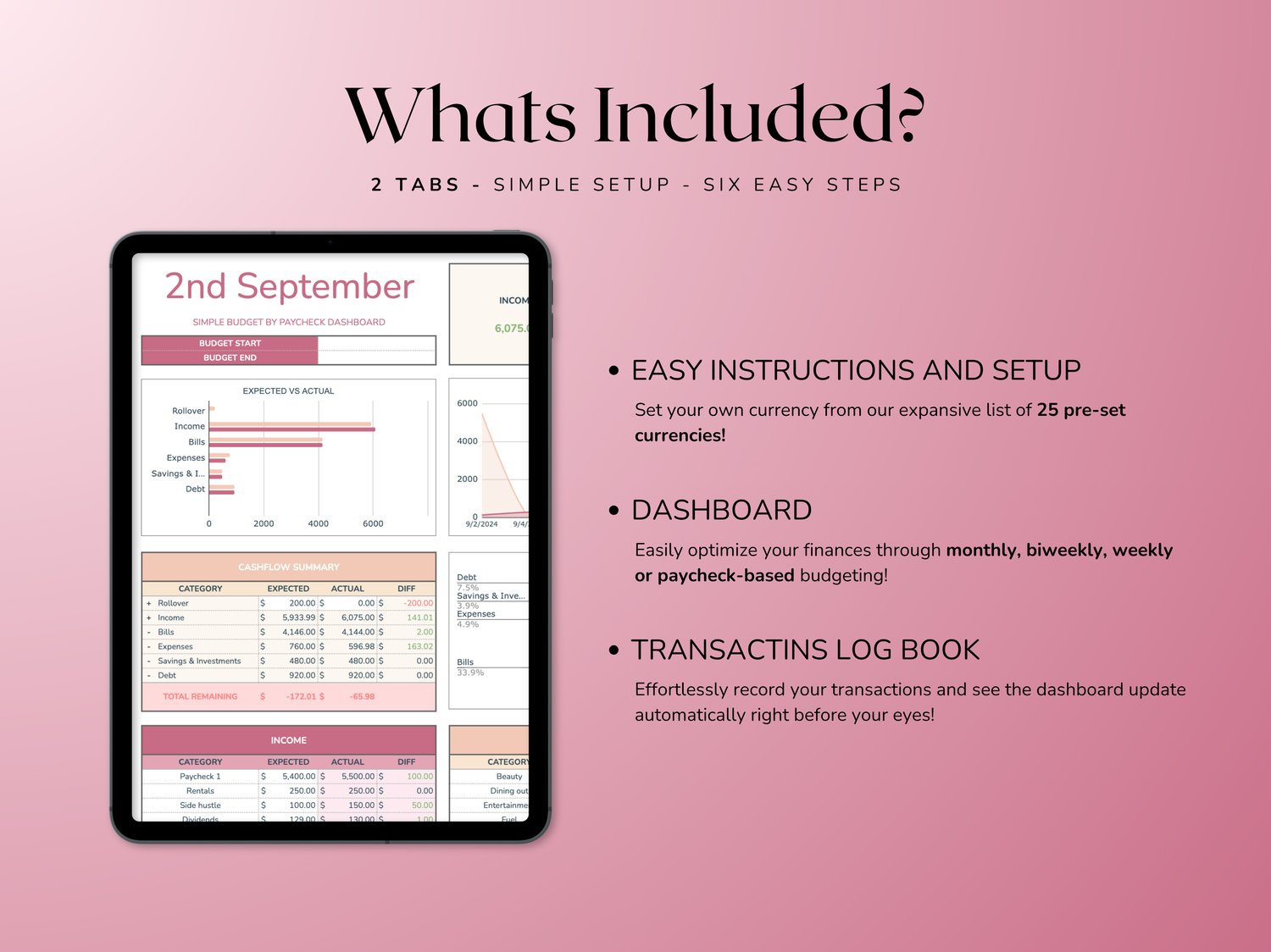 Simple Budget by Paycheck Spreadsheet - Payhip