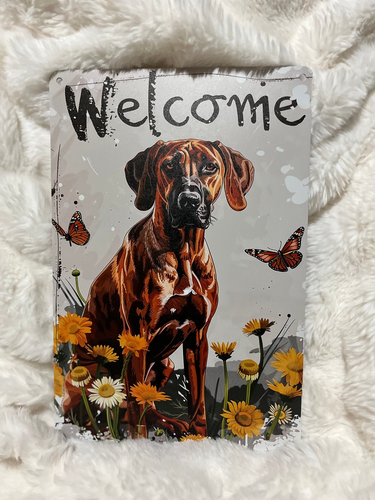 Welcome rectangle metal sign - Payhip