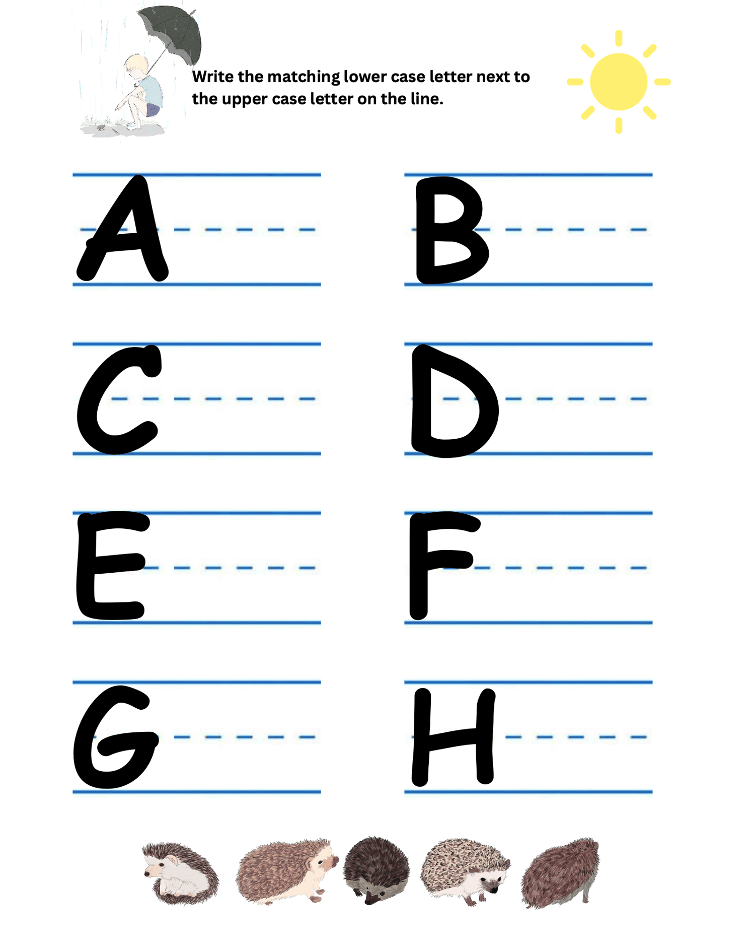 Capital and Lowercase Letter Worksheets