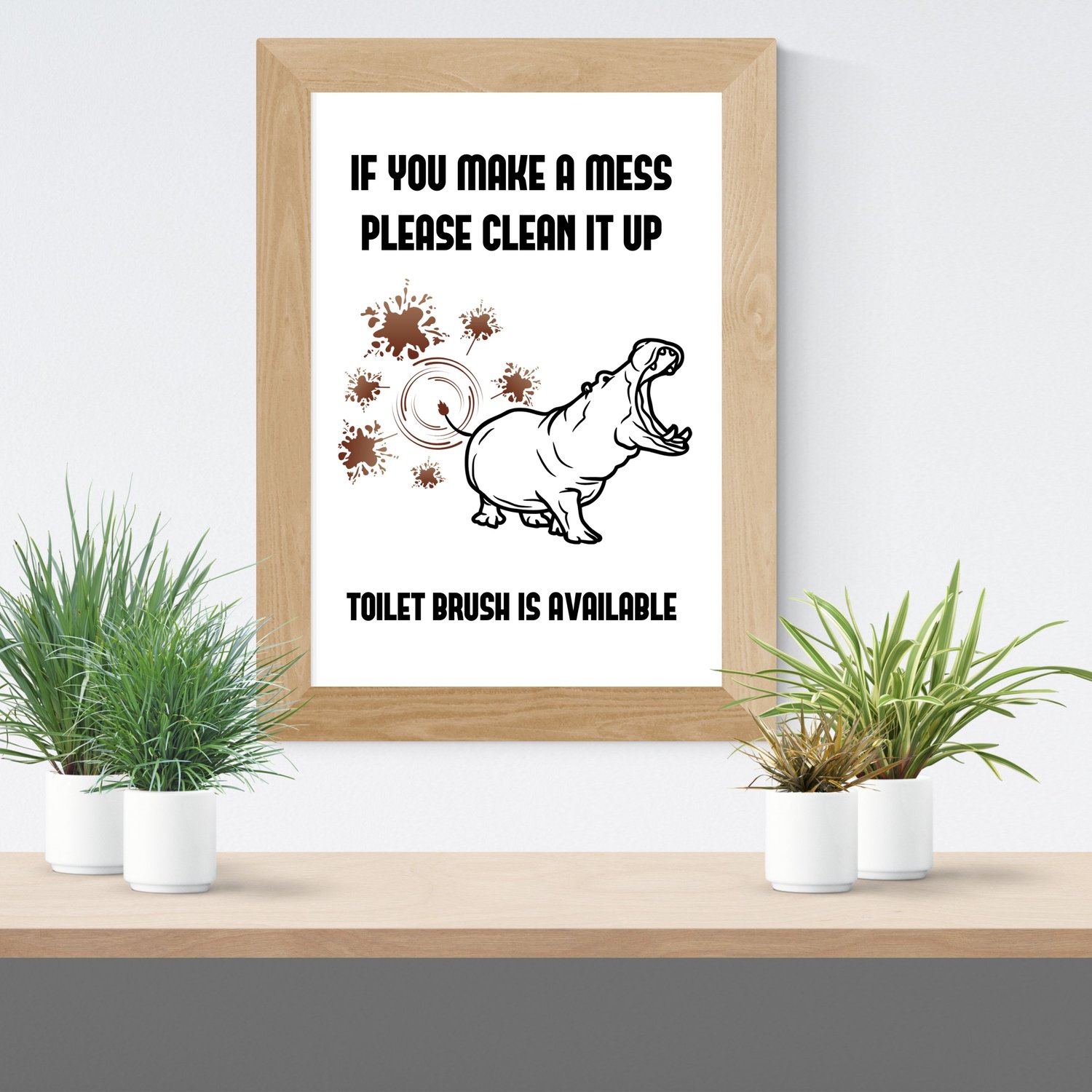 Poop Sprinkler Hippo Doing Helicopter With Tail Toilet Sign - Payhip