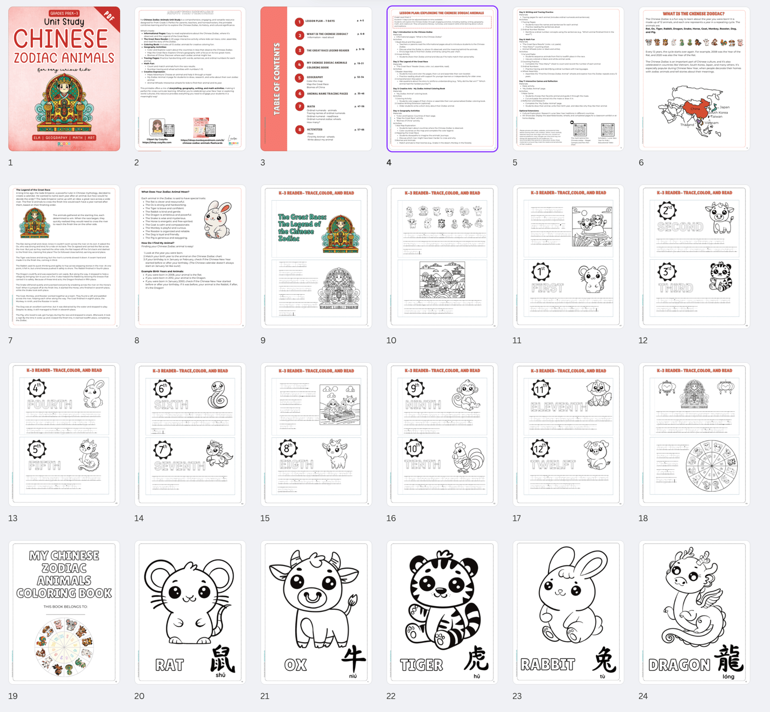 Chinese Zodiac Bundle preK-3
