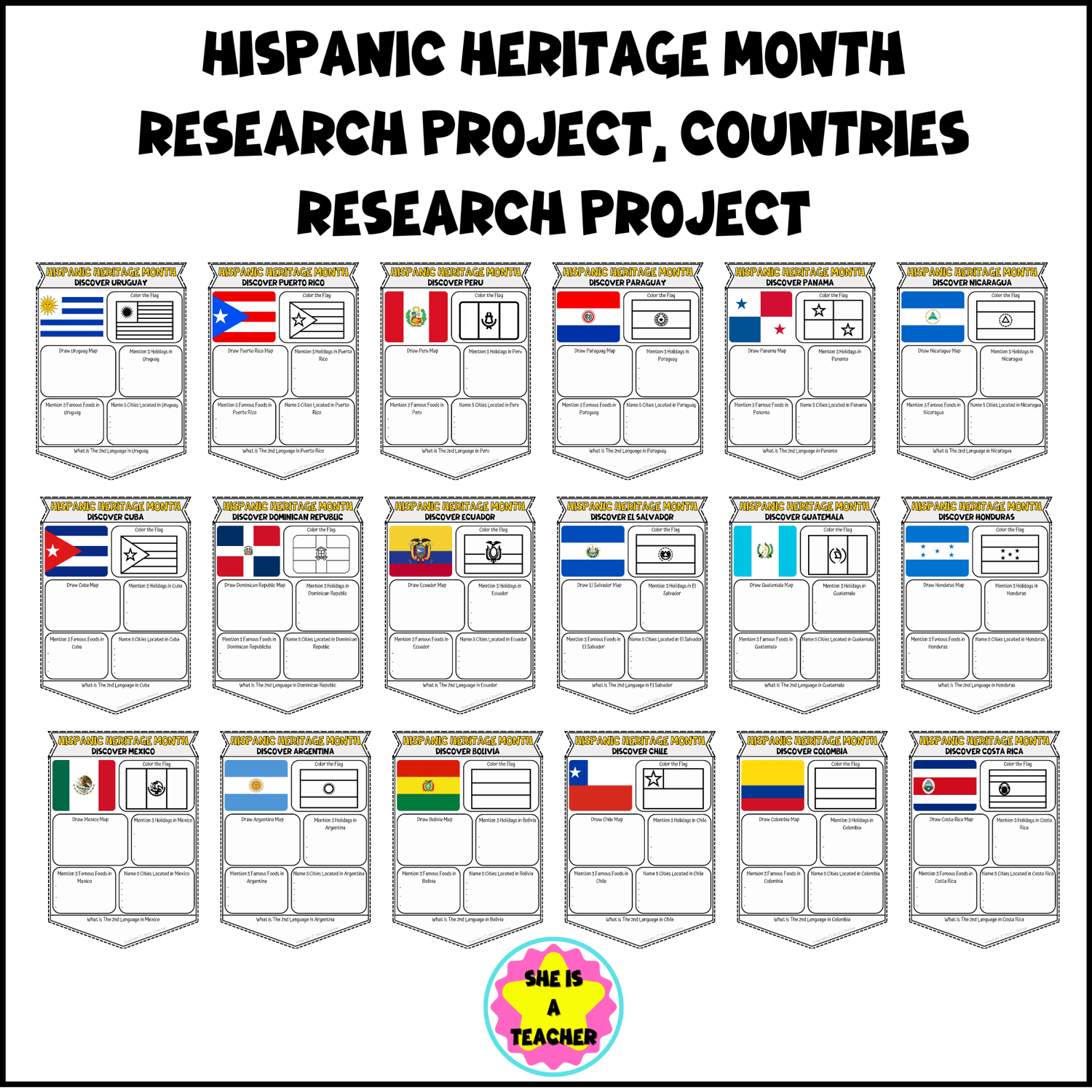 Hispanic Heritage Month Research Project, Countries Research Project ...