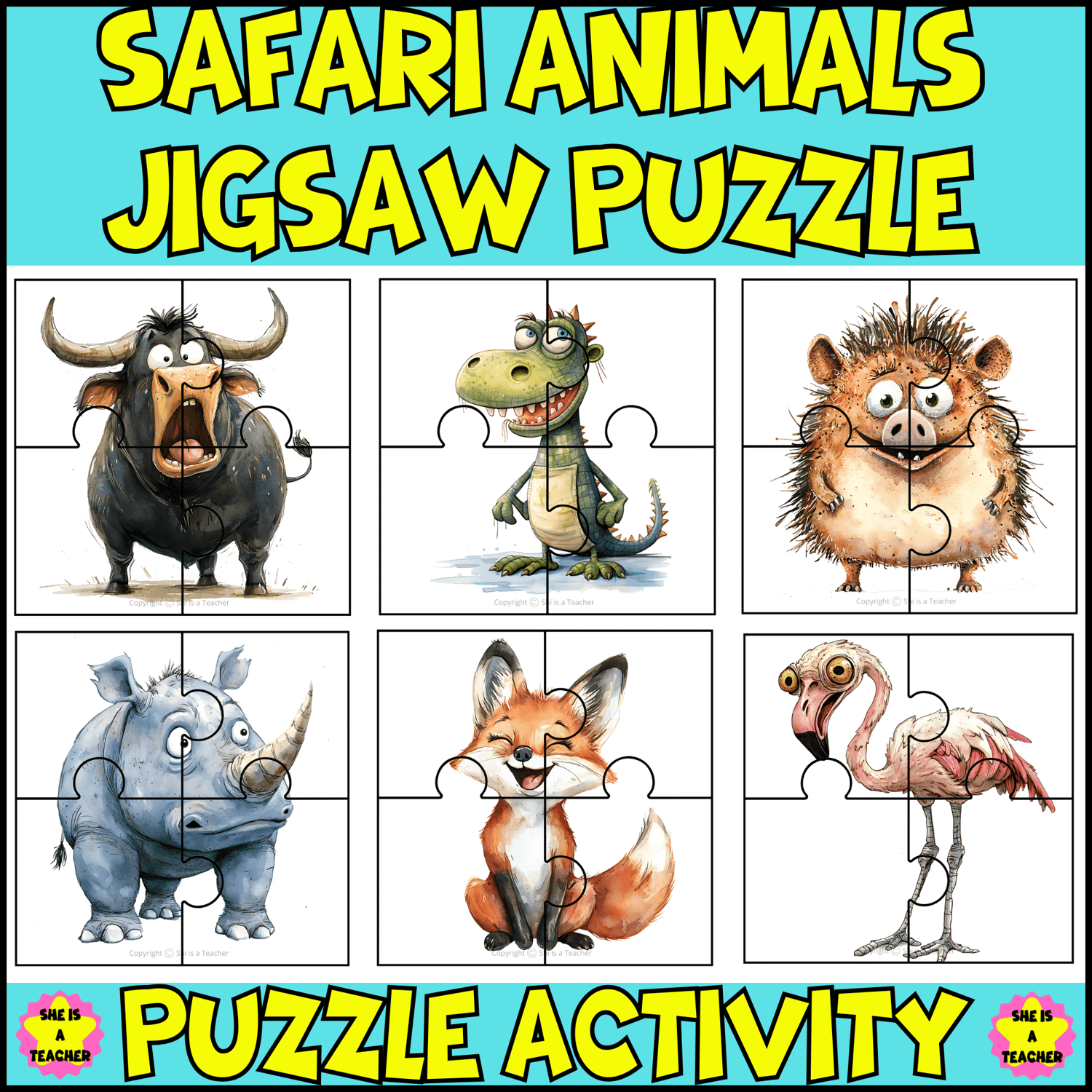 Safari Animals Jigsaw Puzzle Activity - Payhip