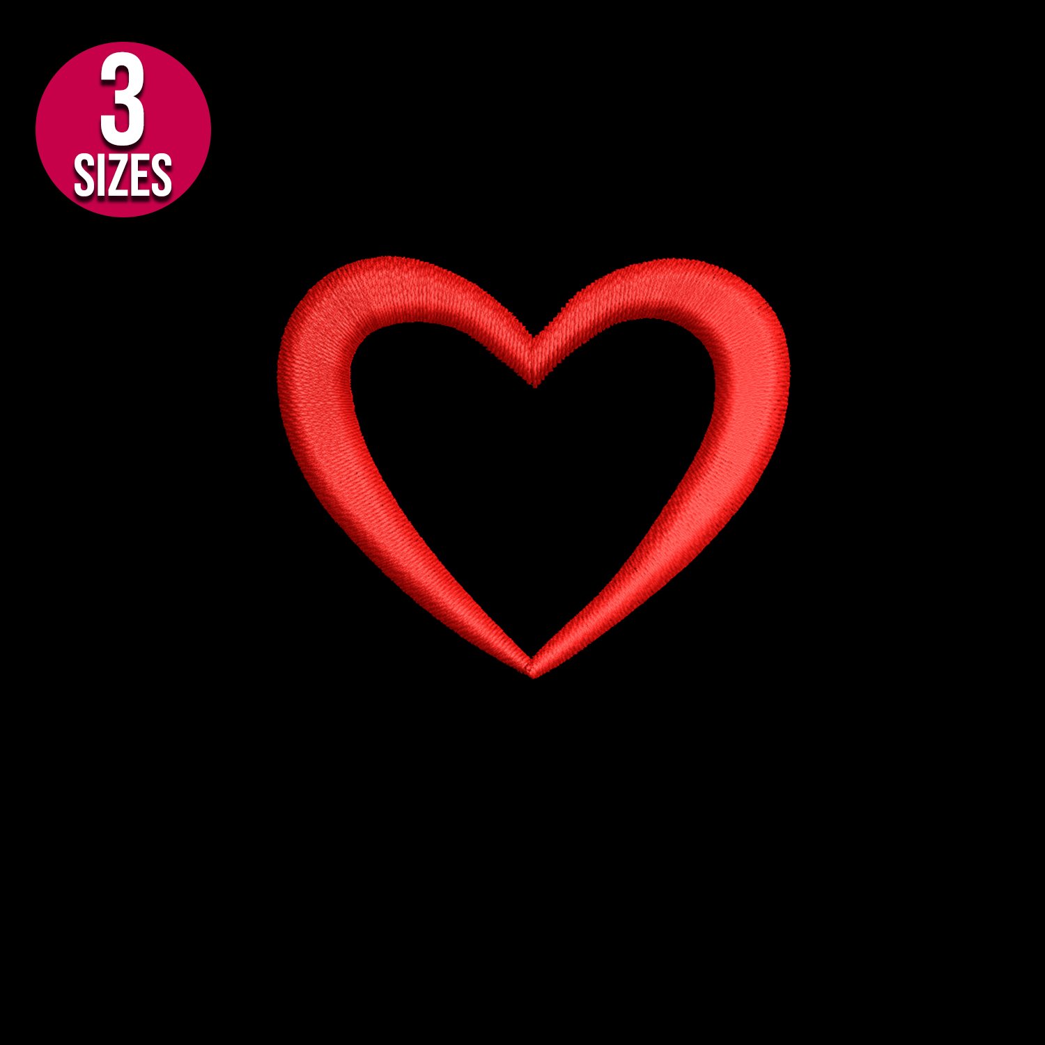 Heart shape machine embroidery design, Digital download, Instant download