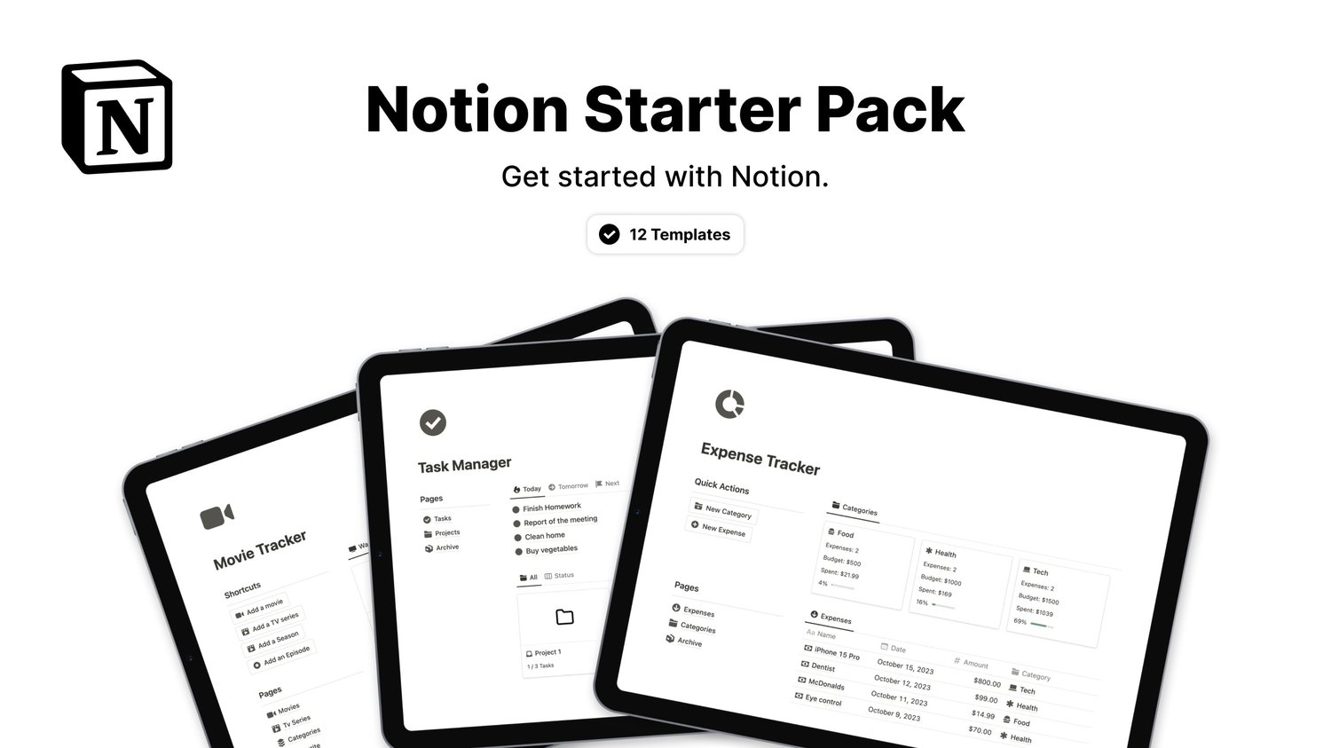 Notion Starter Pack Template Bundle
