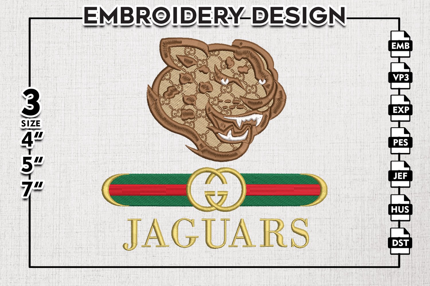Gu.cci Southern Jaguars Football Team Embroidery FIles, NCAA Jaguars ...